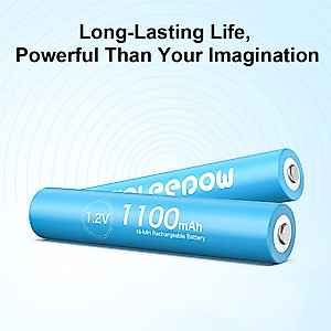 Deleepow 8 AAA NiMH Rechargeable Batteries 1100mAh - 1.2V High Capacity 1200 Cycles Precharged Triple A Battery with LCD Display Rechargeable AA and AAA Battery Charger