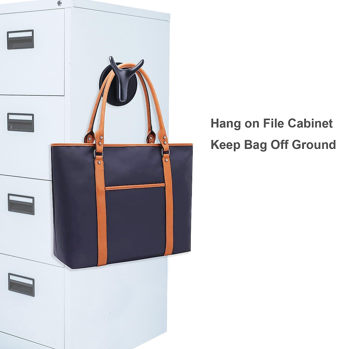 LEVOSHUA Magnetic Coat Hook Heavy Duty, Double Magnet Hook for Hanging Coat Towel Hat Key Purse Backpack, Black Pack of 4