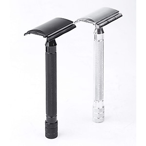 Tianwei Double Edge Safety Razor for Men & Women | Silver Waste Free Sided Vintage Shaving Fits All Edged Blades Zero Timeless
