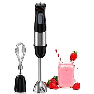 Aibesy Hand Blender Electric,Handheld Immersion Blender,Stick Blender with 6 Adjustable Speeds and Turbo Function,500W 2-in-1 Hand Blender with Whisk