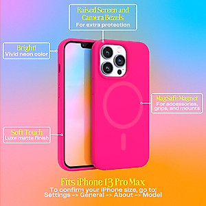 FELONY CASE - iPhone 13 Pro Max Case, Stylish Neon Pink iPhone Case - 360° Shockproof Protective Case Designed for iPhone 13 Pro Max - Compatible with MagSafe