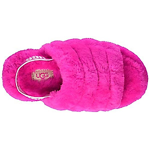 UGG Unisex-Child Fluff Yeah Slide Slipper, Rock Rose, 6 Big Kid US