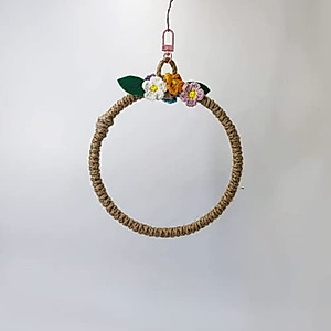 Barn Eleven Bird Toys Metal Cotton Rope Swing Parrot Perch Swings Toys Parrot Cage Toys Bird Hanging Swing Chewing Toys for Parrots Budgie Parakeet Cockatiel Cockatoo Conure (Small)