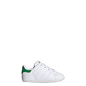 adidas Originals unisex baby Stan Smith Crib Sneaker, White/White/White, 3 Infant US