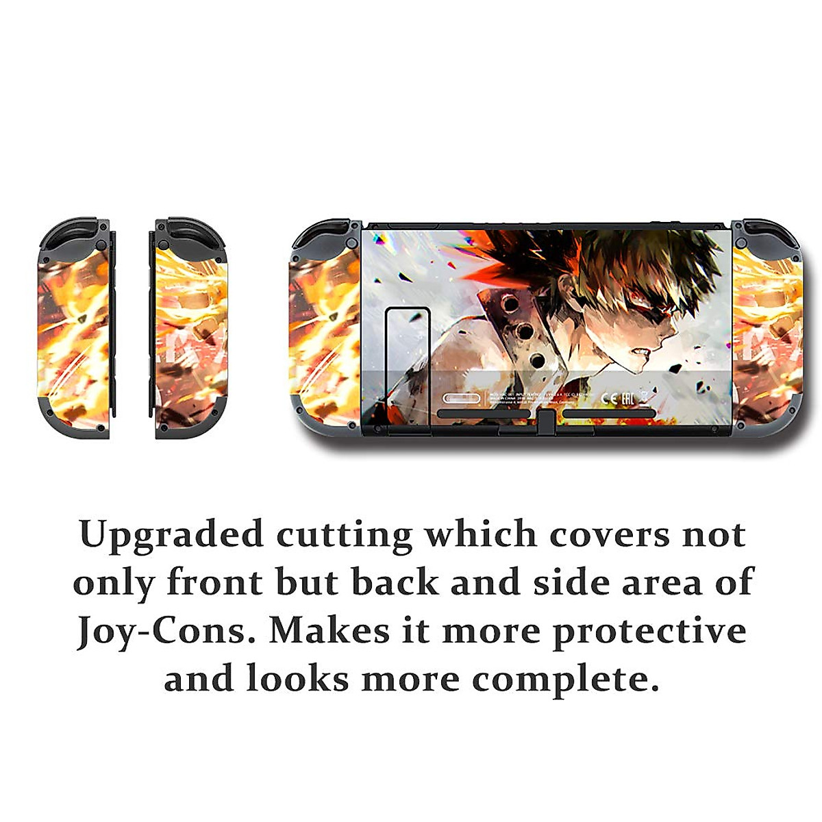 GilGames Full Set Decal for Nintendo Switch, Protector Wrap Skin Protective Faceplate Stickers Console Dock