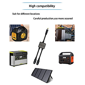 8mm Splitter 8mm Female and Male Y Splitter Adapter Cable for Solar Panel RV Automotive Marine Portable Power Station Compatible with Jackery Goal Zero with Reverse Current Protection Charge