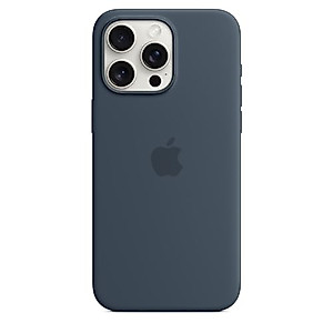 Apple iPhone 15 Pro Max Silicone Case with MagSafe - Storm Blue