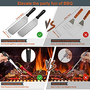 AEEKEL Flat Top Grill Accessories, 37pcs Blackstone Griddle Accessories Kit For Camp Chef, BBQ Grilling Gifts For Men Women, Professional Griddle Tools Kit With Enlarged Spatula, Scraper Basting Cover