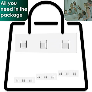 Jovware Shower Caddy Adhesive Replacement Sticker Flat Hook Adhesive Shower Caddy Hooks Flat Hook Flat Shower Caddy Hooks Transparent Strong Hook for Bathroom Shower Organizer Hanging Kitchen 4 Pack