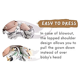 Terriboo Newborn Baby Boy Long Sleeve Sleeper Gown Coming Home Outfit Nightgown Hat Set 0-3 month (Green)