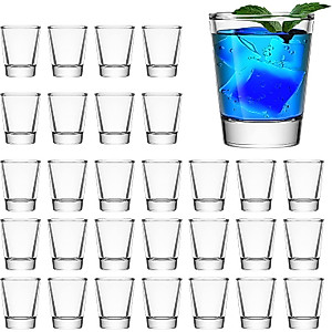 Mfacoy 30 Pack Shot Glasses Set with Heavy Base, 1.6 oz Clear Shot Glasses Bulk, Small Whiskey Shot Glass for Vodka, Whiskey, Tequila, Espressos, Spirits & Liquors, Clear Glass
