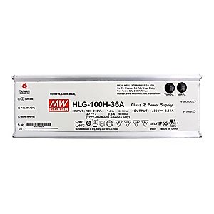 MEAN WELL HLG-100H-36A 100 W Single Output 2.65 A 36 Vdc Output Max IP65 Switching Power Supply - 1 Item(s)