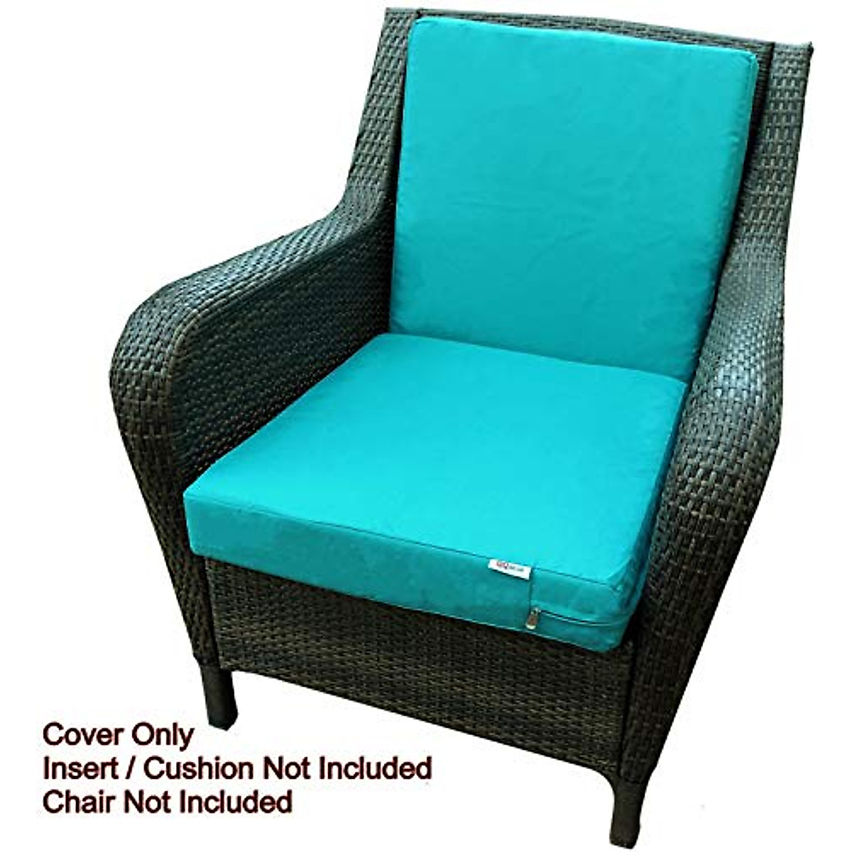 QQbed 6 Pack Outdoor Patio Chair Waterproof Cushion Pillow Seat Duvet Covers 25"X25"X5" - Replacement Cases Only (Peacock Blue, 25"X25"X5" 6 Packs)