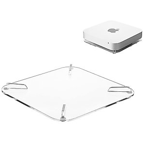 CaSZLUTION Desktop Stand for Apple Mac Mini 2010-2023, Transparent Acrylic Flat Stands Holder with Anti-Slip Rubber Feet Compatible with Apple M1/ M2 / M2 Pro Chip MAC Mini