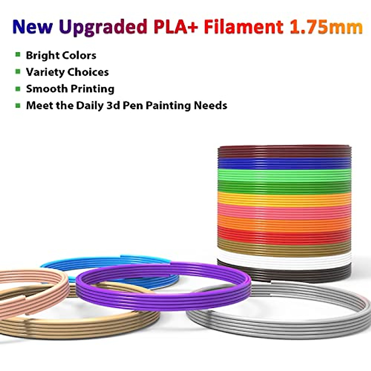 3D Pen Filament 320 Feet, 16 Colors, Each Color 20 Feet, 250 Stencils eBooks - 3D Printing Pen PLA Refills1.75mm, High-Precision Diameter and Kids Safe Material, Fit for SCRIB3D P1 and MYNT3D