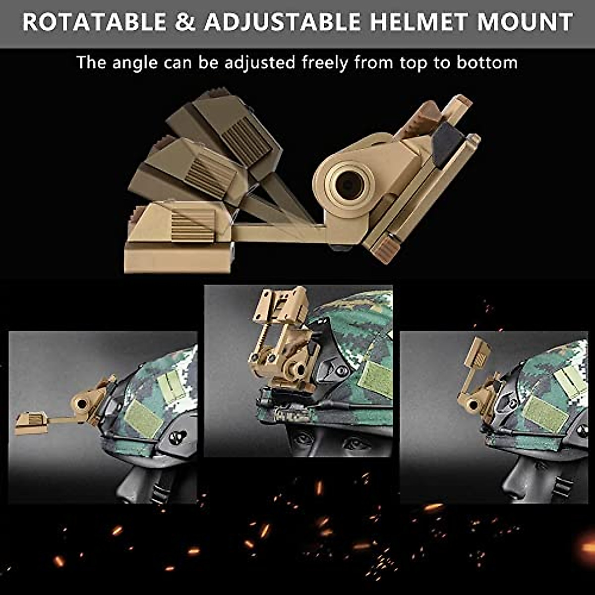 Gexmil CNC PVS15/18 Night Vision Goggles Mount for L4G24 NVG Metal Helmet Mount (Sand Color)