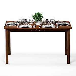 Furinno Patio Furniture Hardwood Outdoor Dining Table, Natural