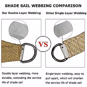 Shade&Beyond 8' x 10' Sun Shade Sail Canopy Rectangle Sand, UV Block Sunshade for Backyard Yard Deck Outdoor Facility and Activities