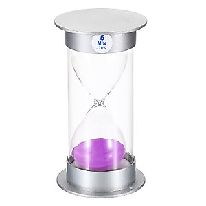 PATIKIL 5 Minute Sand Timer, Sandy Clock with Plastic Cover Count Down Sand Glass for Games, Kitchen, Party Favors DIY Decoration, Blue Sands