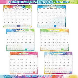 2023-2024 Wall Calendar - Jul.2023 - Dec.2024, 18 Months Wall Calendar 2023-2024, Monthly Calendar with Julian Date, 15 x 11.5 in, Twin-Wire Binding, Great for Hanging on The Wall, Color Design