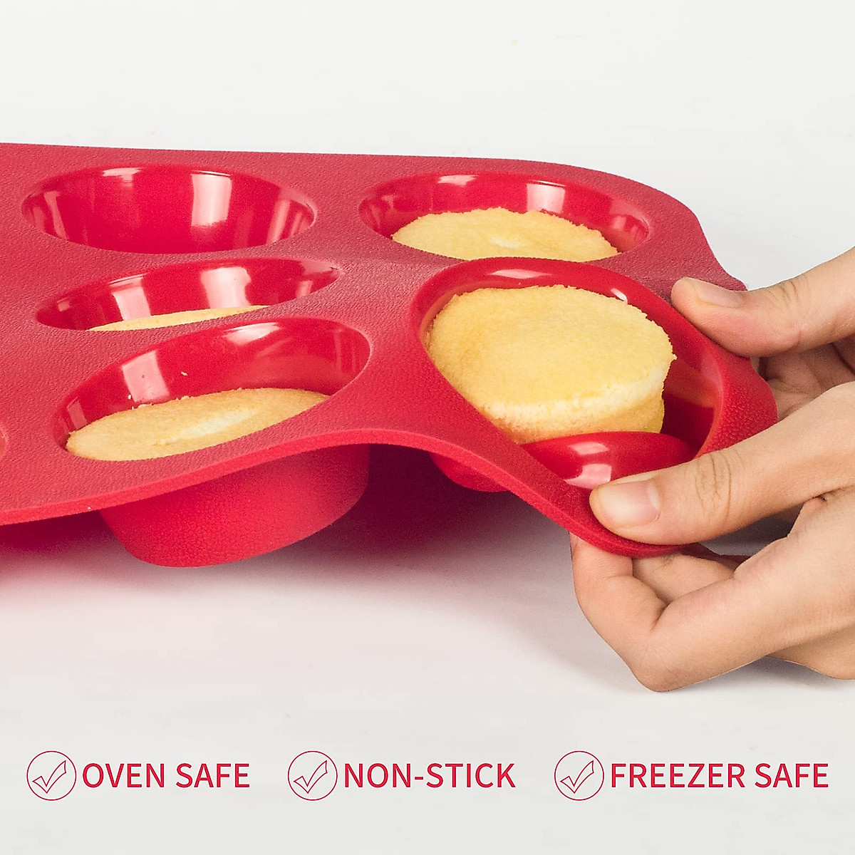 AIMLOT Muffin Pan Cupcake Set, Non-stick Silicone Muffin Pan for Making Muffin Cakes, Tart, Bread, BPA Free and Dishwasher Safe