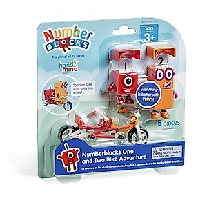 hand2mind Numberblocks One and Two Bike Adventure, Cartoon Action Figure Set, Toy Figures, Toy Vehicle Playsets, Small Figurines for Kids, Number Toys, Math Toys for Kids 3-5, Birthday Gifts for Kids