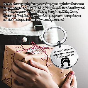 BLEOUK Hair Spray Musical Keychain Hair Spray Broadway Themed Gift Dancer Gift Motivational Quote Gift (stop my happiness)