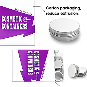 Marsheepy 30 ml（1 oz） 24 Pack Silver Aluminum Round Lip Balm Tin Storage Jar Containers with Screw Cap for Lip Balm, Cosmetic, Candles