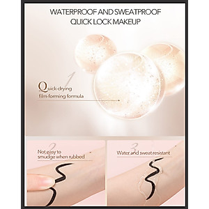 3 Pcs Matte Black Waterproof Smudge-proof Gel Eyeliner Pencil, Fade-Proof Eye Liner Water Line Pencil, Cat Eye/Smoky Eye Makeup Pen, Waterline Gel Eye Liner, Makeup Gift Set for Oleder Women Girl