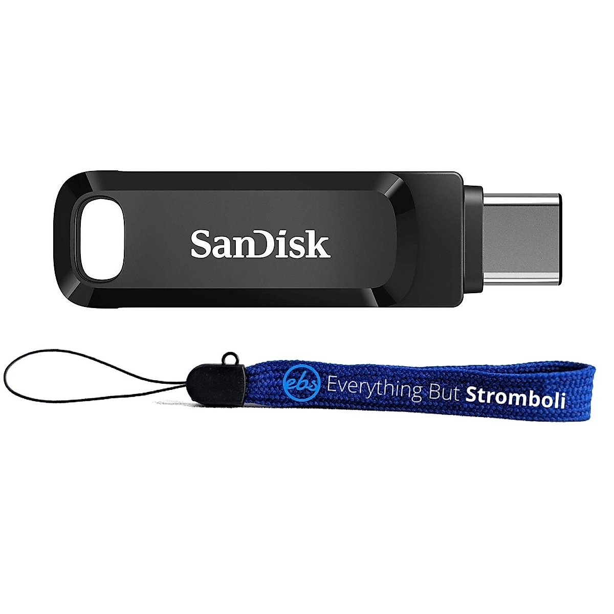 SanDisk Ultra 512GB Dual Drive Go Type-C for Smartphone, Tablets, Computers (SDDDC3-512G-G46) 2-in-1 USB Flash Drive Type-A & Type-C Pen Drive Bundle with (1) Everything But Stromboli Lanyard