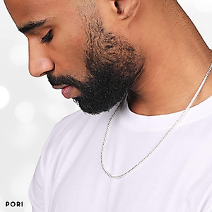 PORI JEWELERS Sterling Silver Italian 2.5mm Solid Franco Square Box Link Chain Necklace - (Silver, 18)