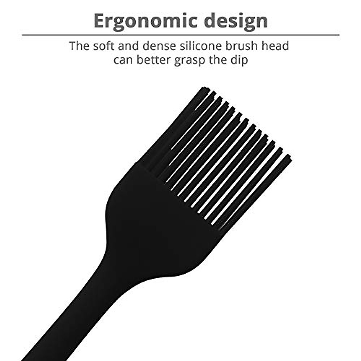 KUFUNG Silicon Basting Brushes, Heat Resistant Pastry Brushes, Spread Oil Butter Sauce Marinades for BBQ Grill Barbeque & Kitchen Baking, Cooking (M, Black)