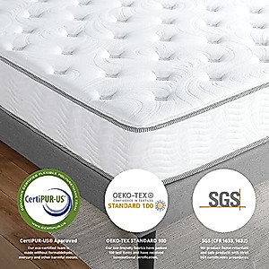 Olee Sleep Foam 10 Inch Milky Way Tight Top Hybrid Mattress, Queen, Firm, Plush,White