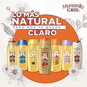 Manzanilla Grisi Gold Extract Lightening Shampoo, Extra lightening and glowing effect hair, with Chamomile Flower Extract and Turmeric 13.50 Fl Oz