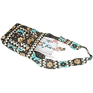 Tribe Azure Large Quilted Hobo Shoulder Bag Crossbody Sling Beach Travel (Blue Black)