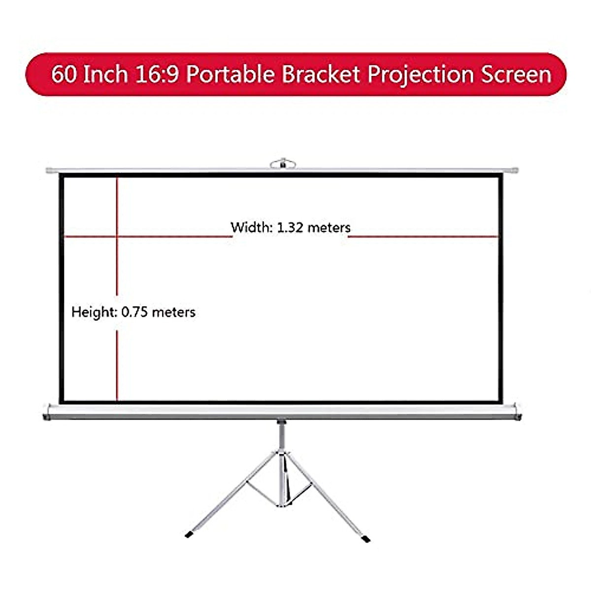 FMOGE 2 in 1 Portable Projector Screen, Fast-Folding 2.3Gain Projector Screen with Tripod Stand, for Home Theater Cinema Projector Screen, 60 Inches,16:9