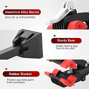 ATPEAM Wall Mounted Bike Repair Stand Foldable Heavy Duty Bicycle Maintenance Rack Workstand Bike Clamp Repair Stand Bike Workstand Hanger Bicycle Maintenance Stand for Variety of Bikes