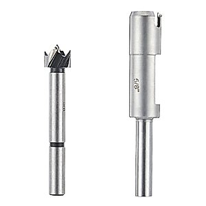 Anfrere 5/8" Wood Plug Cutter and Forstner Bit for Wood Cutting Tool Cork Drill Bit Knife, 3/8" Round Shank Carbon Steel Taper Tapered Cutting Tool Cork Drill Bit Knifes, WCB-A1