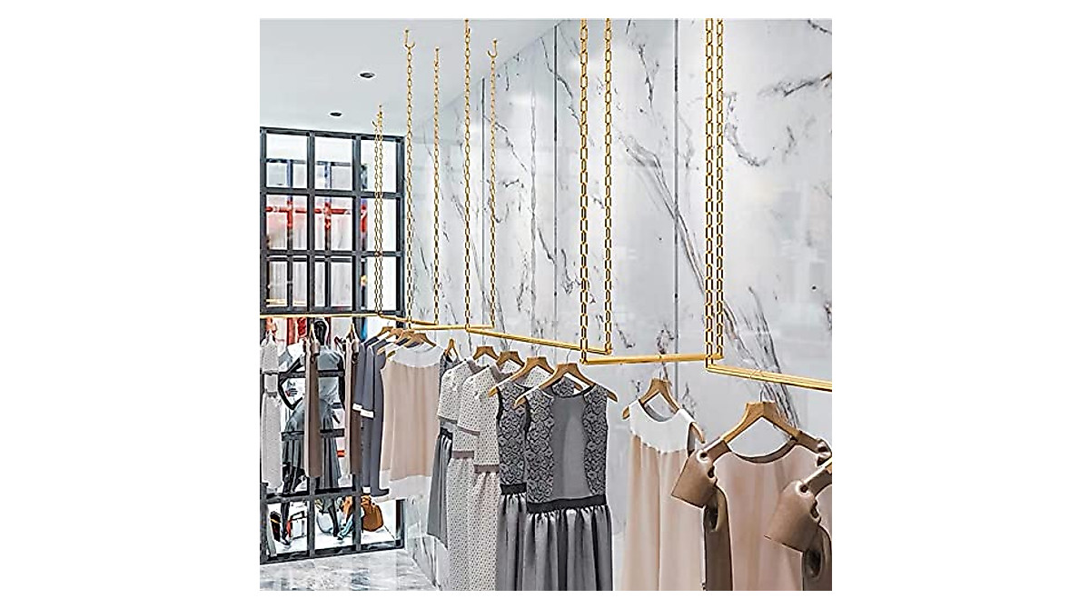 MDEPYCO Gold Adjustable Metal Clothing Racks for Retail & Wedding