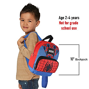 Spiderman 10" Mini Canvas Backpack Set | Marvel Spidey School Supplies for Kids