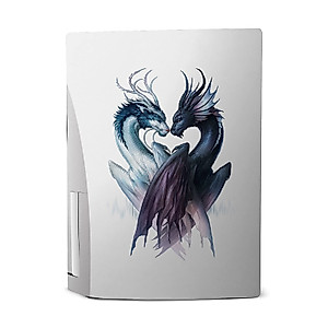 Head Case Designs Officially Licensed Jonas "JoJoesArt" Jödicke Yin And Yang Dragons Art Mix Vinyl Faceplate Sticker Gaming Skin Decal Cover Compatible With Sony PlayStation 5 PS5 Disc Edition Console