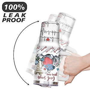 qoepfnsh Nurse Tumbler 40 oz Tumbler with Handle Christian Nurse Travel Coffee Mug Nurse Cup Stainless Steel Insulated 40oz Tumblers with Lid and Straw Nurse Gifts for Women