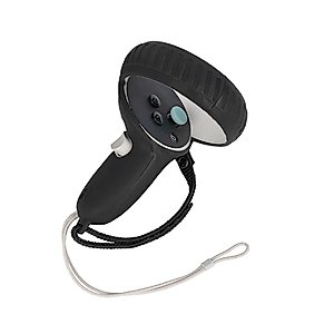 Touch Controller Grip Cover,Soft Silicone Controller Grip Cover Protector with Adjustable Hand Strap(Black)
