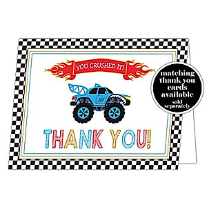 Monster Truck Birthday Party Invitations - Set of 20 with envelopes