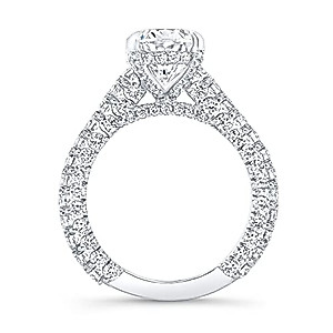 Kiara Gems 2.80 Carat Oval Moissanite Engagement Ring Wedding Eternity Band Vintage Solitaire Halo Setting Silver Jewelry Anniversary Promise Vintage Ring Gift for Her (9.5)