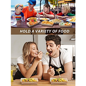 Fulmoon 60 Pcs Baseball Party Supplies 7 inch Baseball Party Paper Food Trays Hot Dog Trays Disposable Paper Serving Food Boats for Concession Carnival Condiment Movie Night Snack