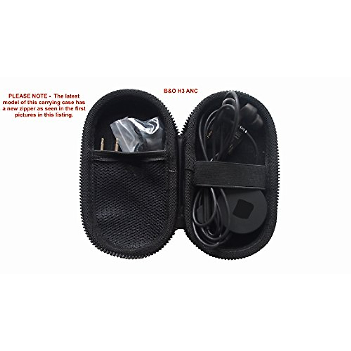 DNPRO-ANC Carrying case Compatible with Bose QuietComfort 20 (QC20/QC20i), Bose SoundSport in-Ear, Bose SoundSport Wireless, B&O H3 ANC, Sennheiser CX700 and Many Other Earphones (PU Leather Black)