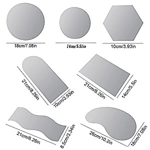 GISELA D Acrylic Mirror Reflection Board Geometric Shape Photo Background Props Set Photography Ornaments Reflective Display Sheet (7Pcs)