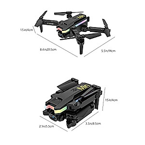 Mini Drone Rc Drones with Camera for Adults, Flying Toys with Color LED Lights, Headless Mode, Daul 4K HD Fpv Camera, 3-level Flight Speed, Drones for Kids 8-12, Rc Plane Helicopters Cool Stuff