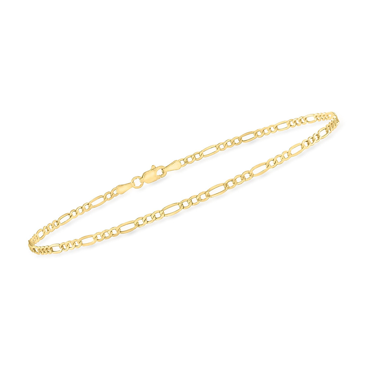 Canaria 2.5mm 10kt Yellow Gold Figaro-Link Anklet. 10 inches